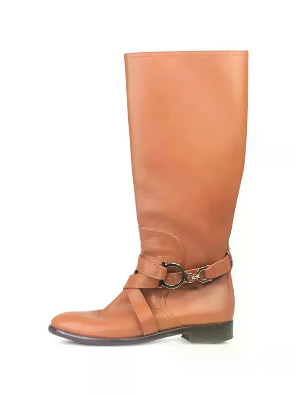 FERRAGAMO Gancini Buckle Riding Boots
