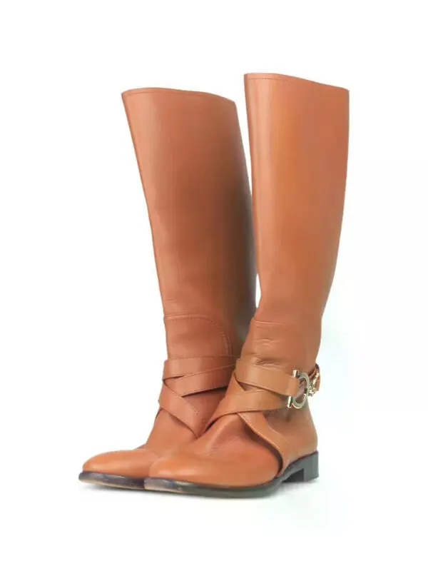 FERRAGAMO Gancini Buckle Riding Boots