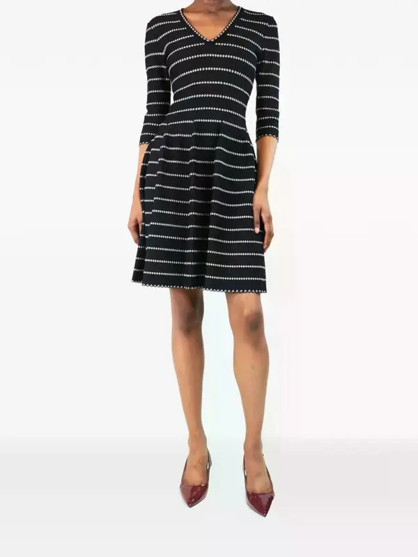 Alaïa V-neck Striped Mini Dress