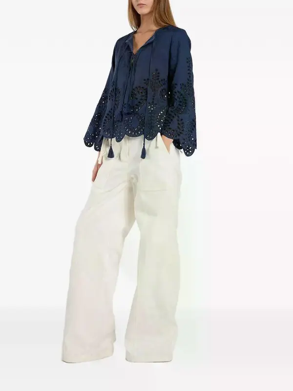 CHRISTY LYNN Kora Broderie-anglaise Blouse - Blue