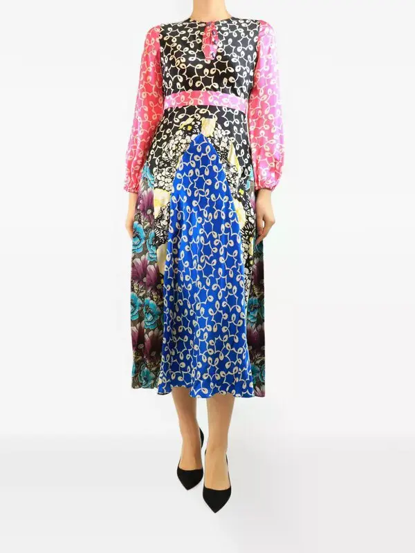 DURO OLOWU VINTAGE Printed Midi Dress