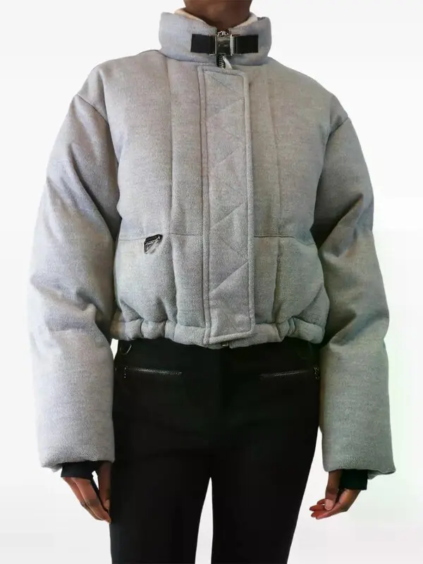 SHOREDITCH SKI CLUB Hallie Mae Cropped Puffer Jacket - Grey