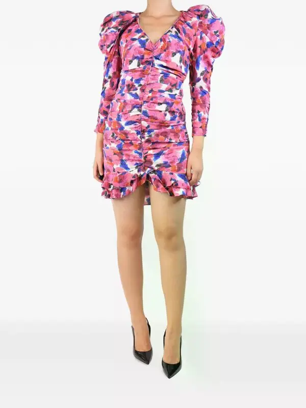 ISABEL MARANT VINTAGE Ruched Floral-print Mini Dress