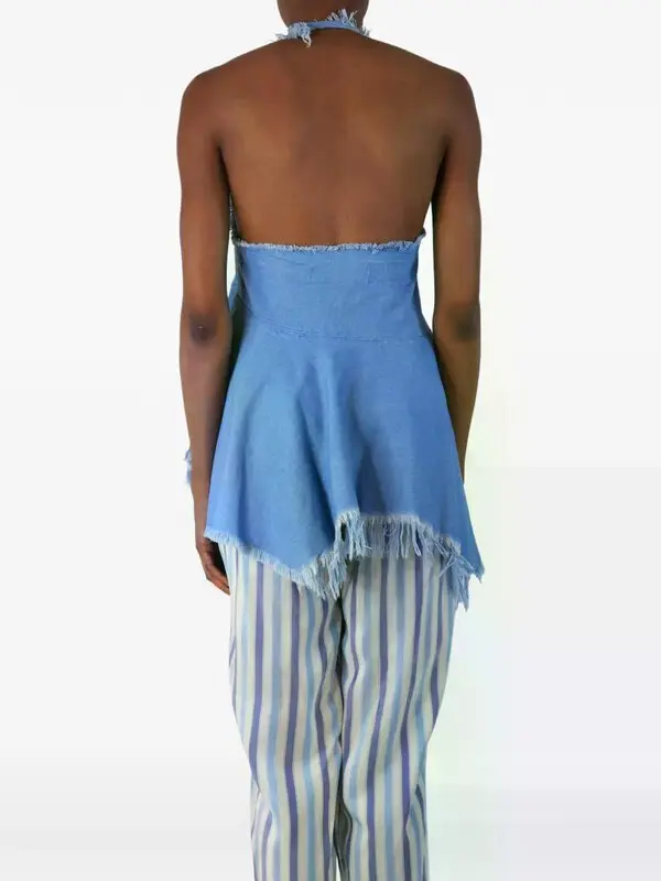 MARQUES' ALMEIDA Frayed Halterneck Top