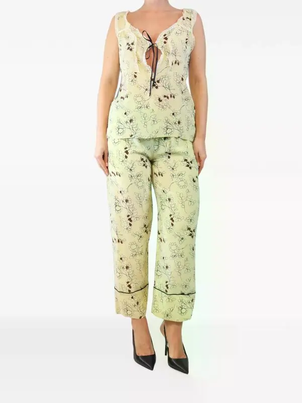 Marni Floral Print Top And Trousers Set - Yellow