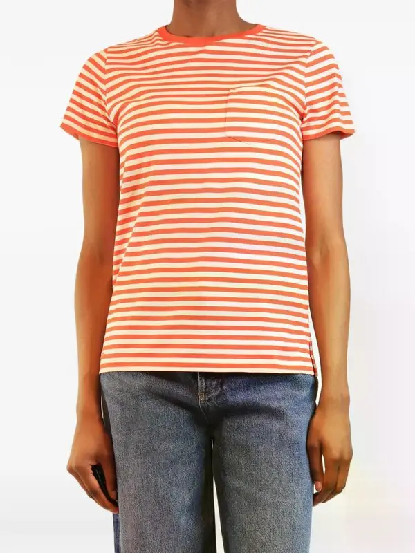 Ralph Lauren Striped Pocket T-shirt - Orange