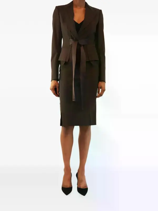 Saint Laurent Belted Skirt Suit
