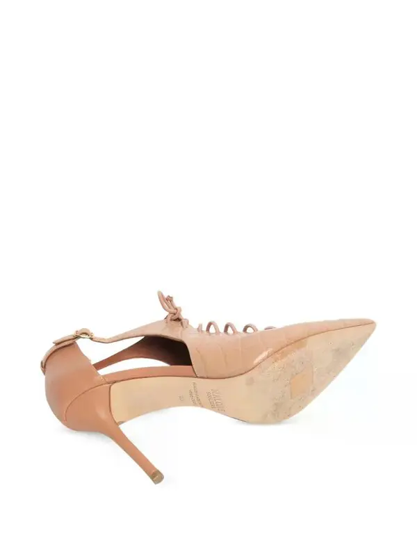 MALONE SOULIERS Beige Lace-up Heeled Pumps
