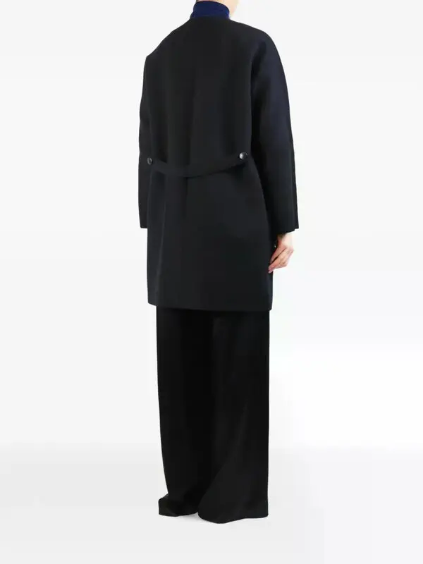 Balenciaga Wool Button-up Coat - Black
