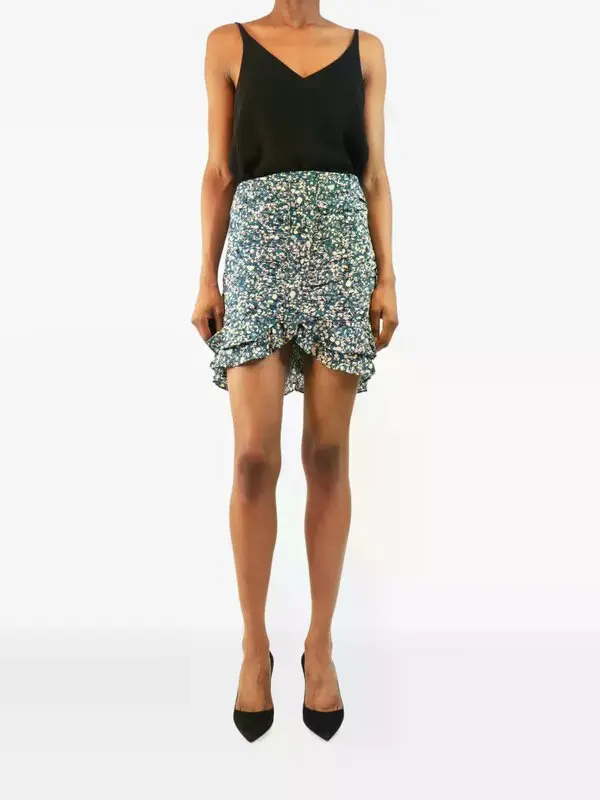 ISABEL MARANT VINTAGE Ruched Ruffle-hem Mini Skirt