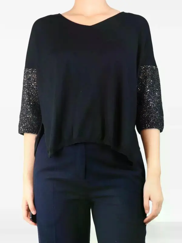 LE TRICOT PERUGIA Sequined V-neck Sweater