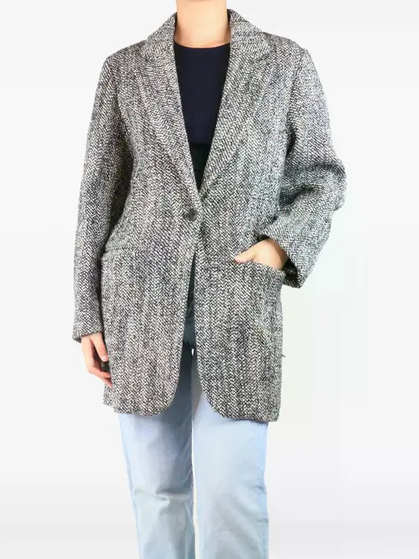 ISABEL MARANT VINTAGE Herringbone Pattern Coat - Black