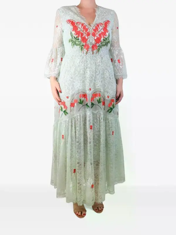 TEMPERLEY LONDON Embroidered Lace Maxi Dress - Green