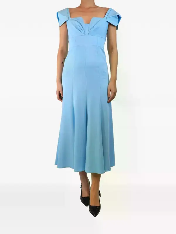 Roland Mouret Cap-sleeved Midi Dress - Blue