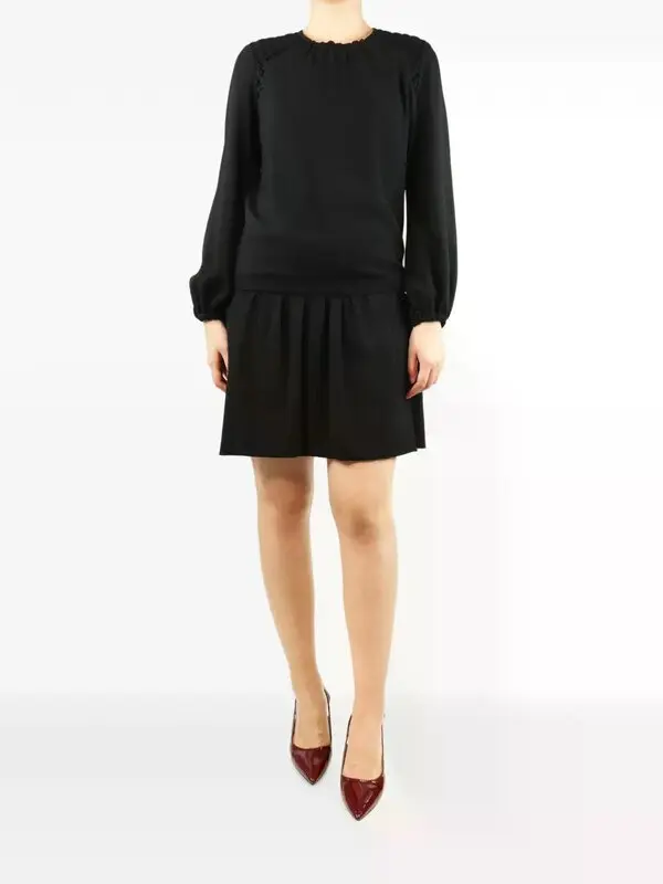 ISABEL MARANT VINTAGE Pleated Long-sleeve Dress - Red