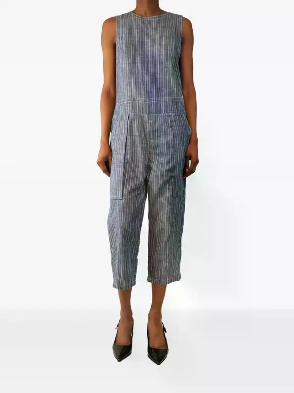 Victor Alfaro Sleeveless Striped Jumpsuit - Blue