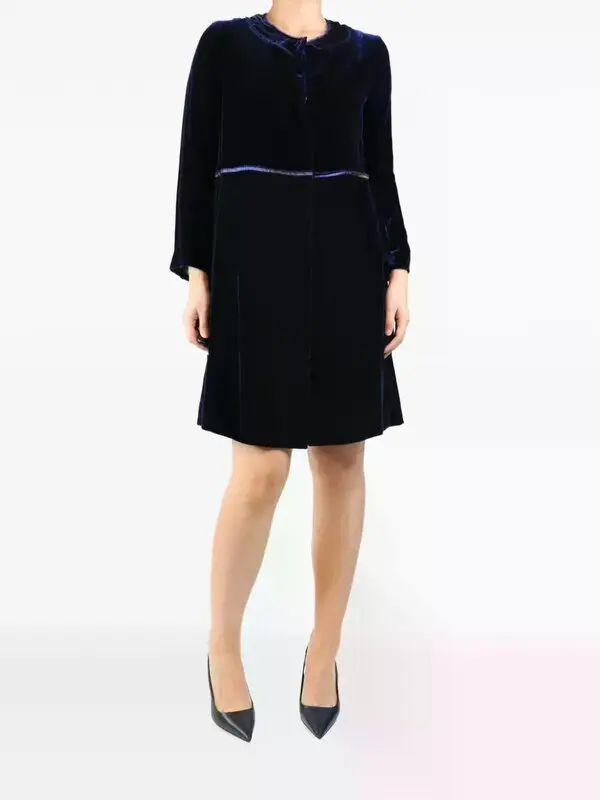 COLOMBA LEDDI Navy Velvet Round-neck Jacket