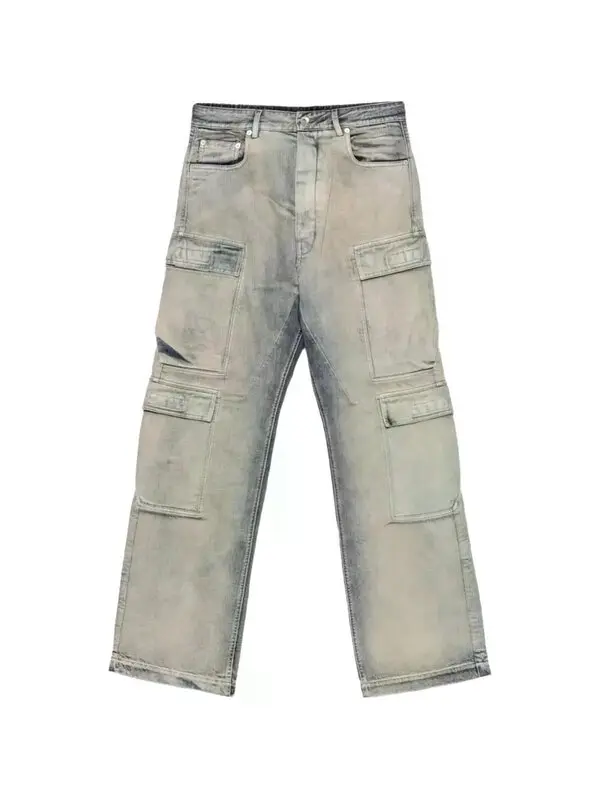 Rick Owens Acid-wash Cargo Jeans - Blue