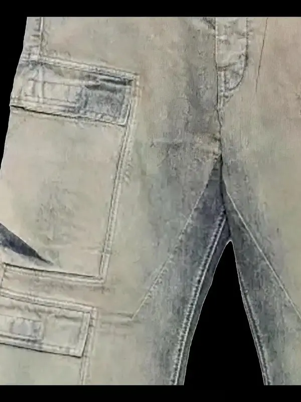 Rick Owens Acid-wash Cargo Jeans