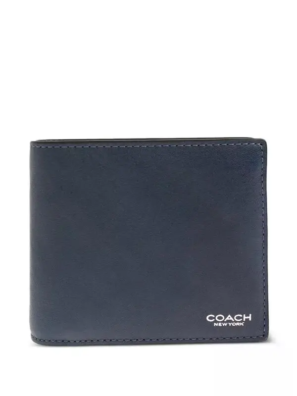 COACH Logo-print Leather Wallet - Blue