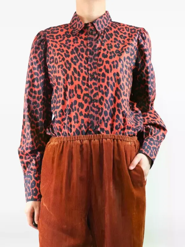 GANNI Leopard Print Shirt
