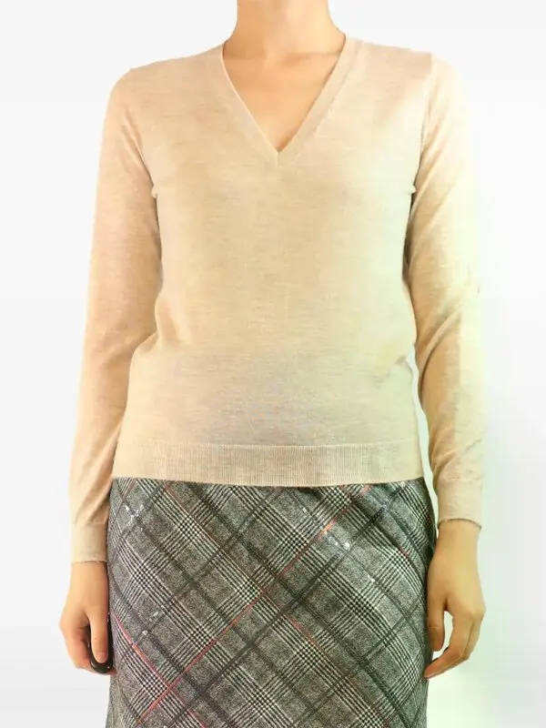 Eric Bompard V-neck Cashmere Sweater - Neutrals