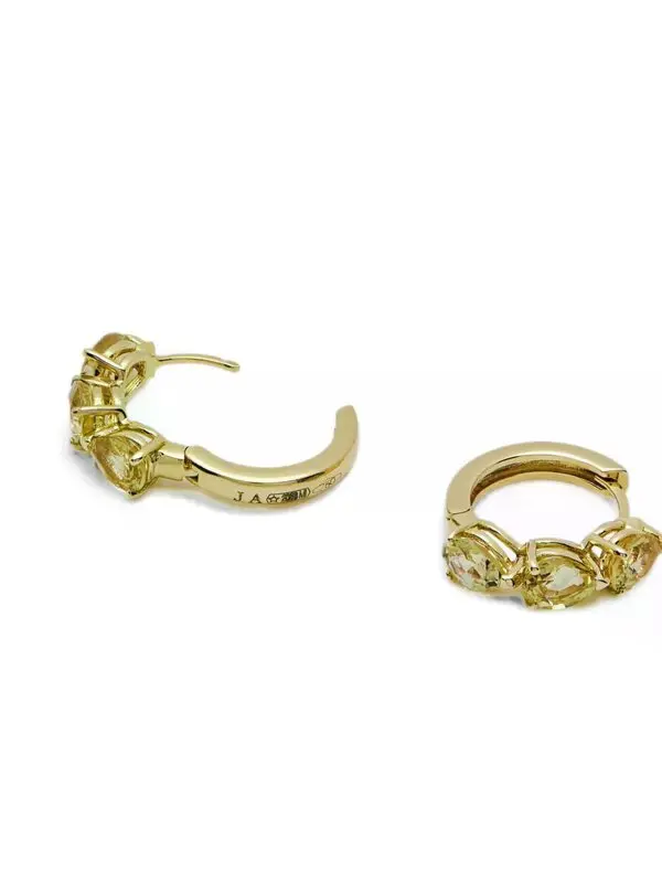JEWELS AFICIONADO Pear-cut Yellow Sapphire Huggie Earrings In 18k Yellow