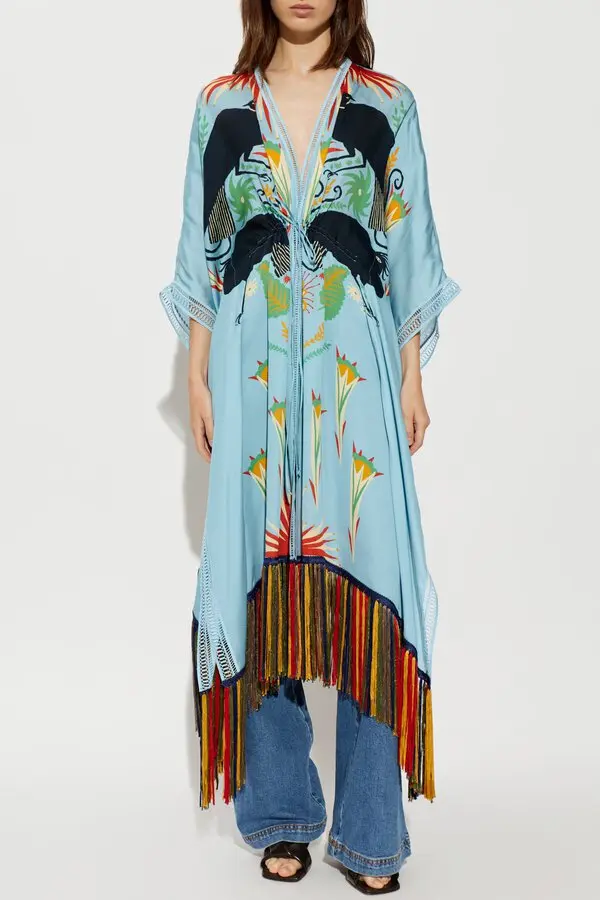 Etro Silk Dress With Fringes