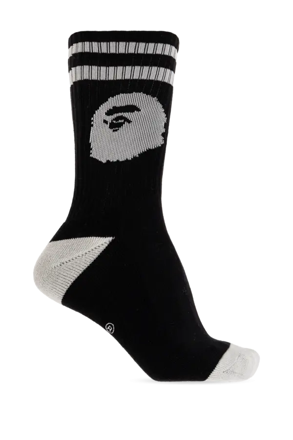 A BATHING APE Socks With Logo - Black