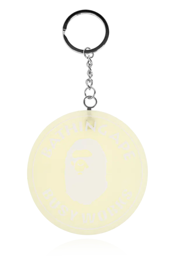 A BATHING APE Monkey Head Logo Keychain
