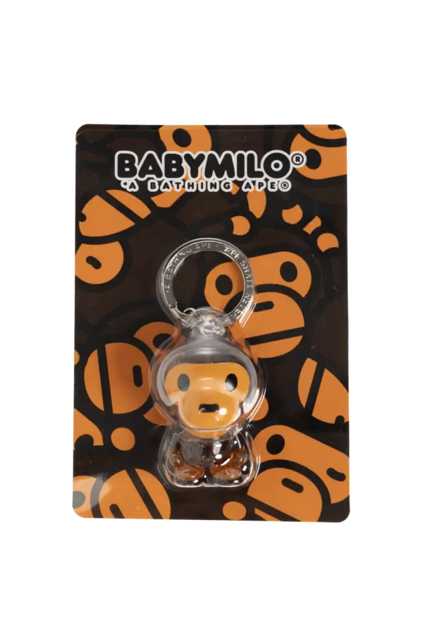 A BATHING APE Keychain With A Monkey Motif - Orange
