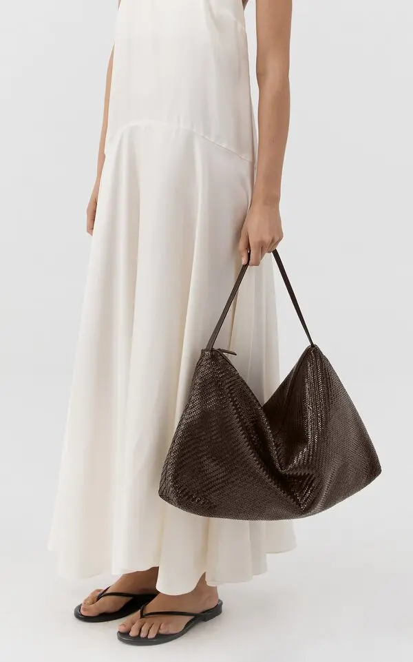 ST. AGNI Woven Hobo Bag - Brown