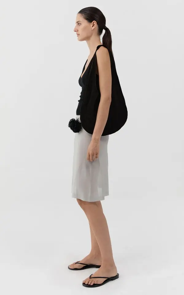 ST. AGNI Soft Oval Shoulder Bag - Black