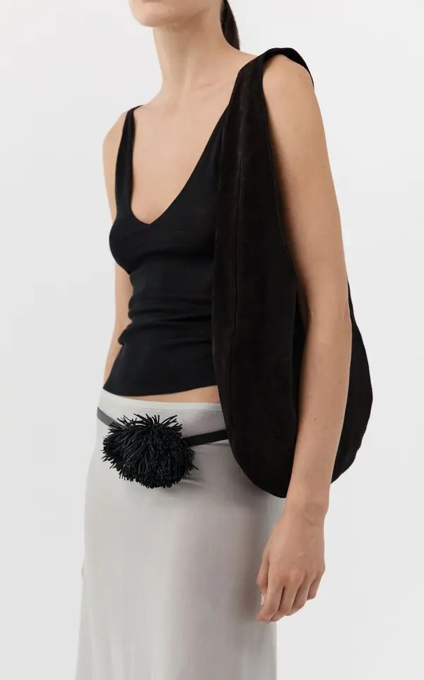 ST. AGNI Soft Oval Shoulder Bag - Black
