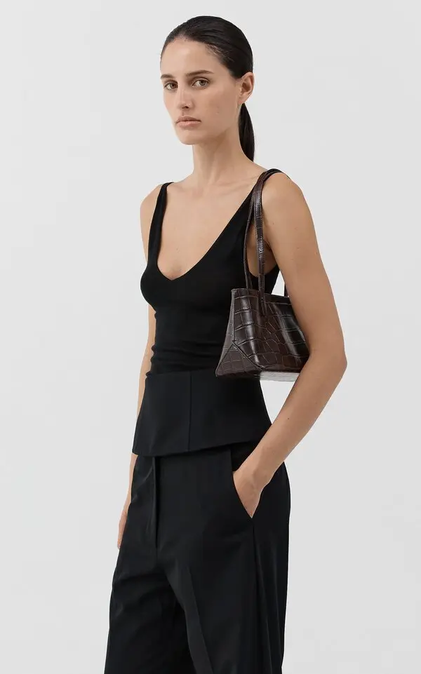 ST. AGNI Slim Shoulder Bag - Brown