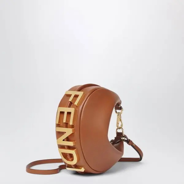 Fendi Graph"y Mini Bag In Saddle Leather - Brown