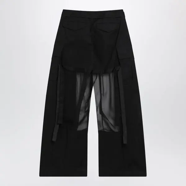 Sacai Cotton Cargo Trousers With Semi-sheer Insert