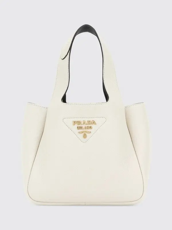 Prada Leather Tote Bag - White