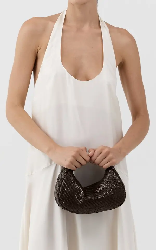 ST. AGNI Woven Mini Bon Bon Bag - Brown