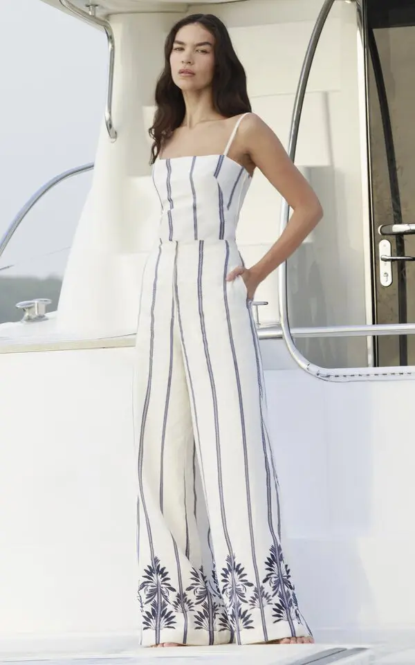 ANDRES OTALORA Del Cardon Embroidered Linen Pants