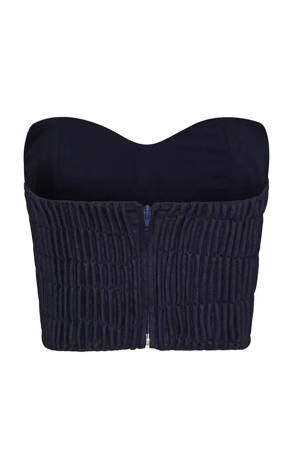 ANDRES OTALORA Ligera Embroidered Bustier Top