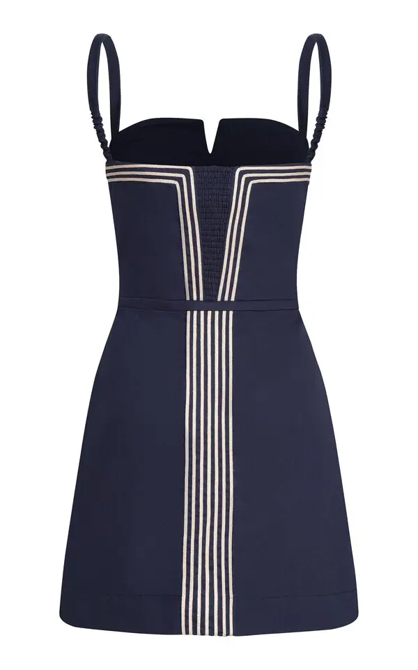 ANDRES OTALORA Marea Embroidered Linen-cotton Mini Dress