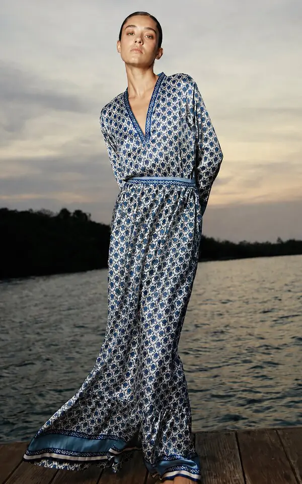ANDRES OTALORA Tan Bella Printed Maxi Dress