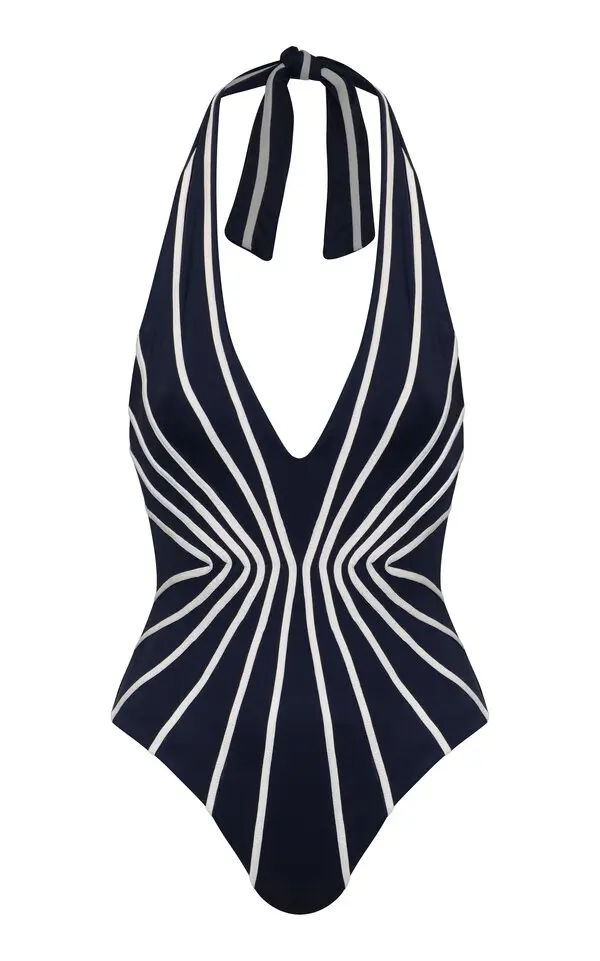 ANDRES OTALORA Pausando Embellished One-piece Swimsuit - Navy