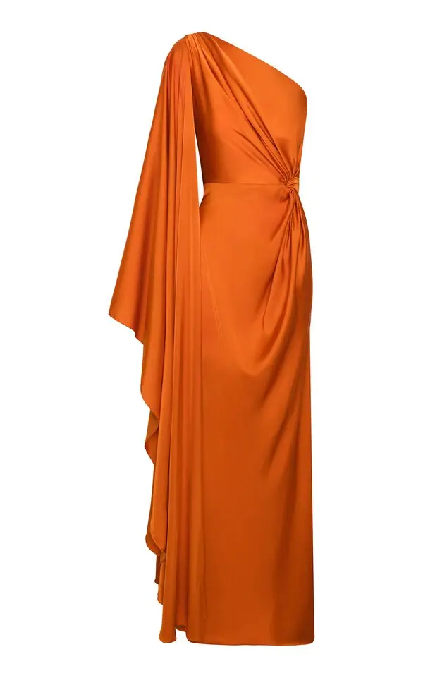 ANDRES OTALORA Refinamiento Asymmetric Maxi Dress - Orange