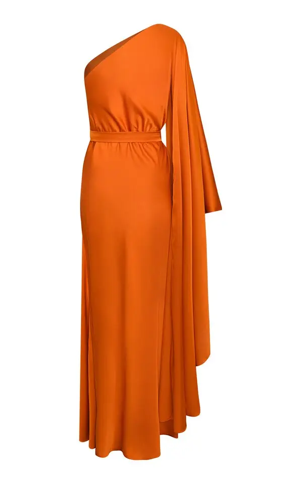 ANDRES OTALORA Refinamiento Asymmetric Maxi Dress