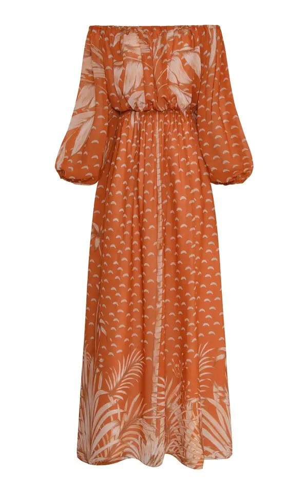 ANDRES OTALORA De Cero Printed Off-the-shoulder Maxi Dress - Print