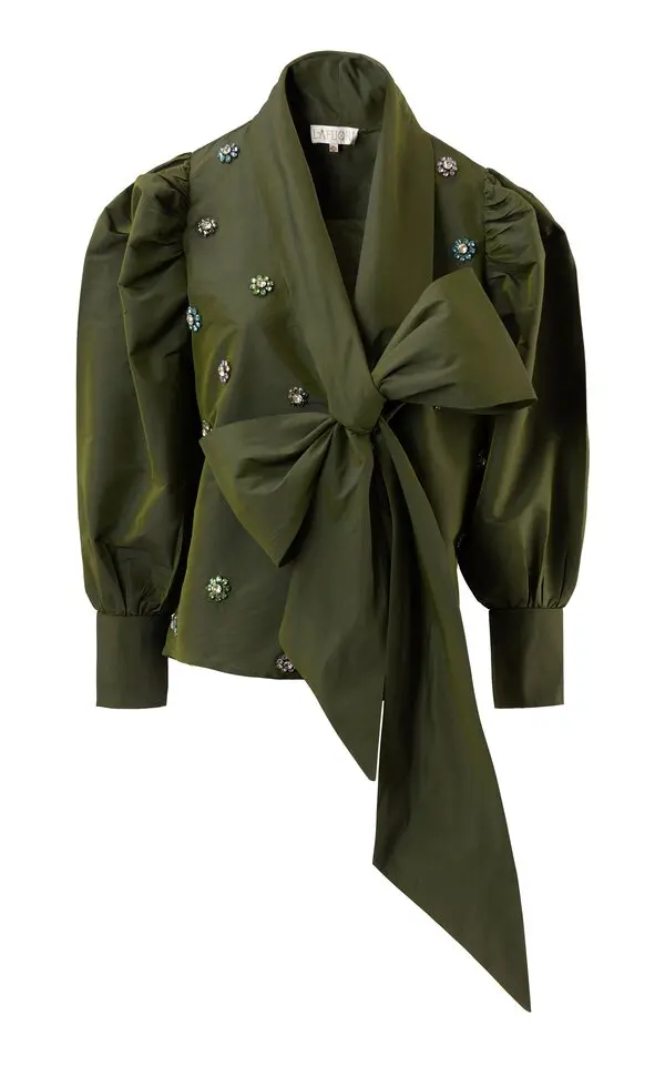 LA FUORI Elan Embellished Blouse - Olive