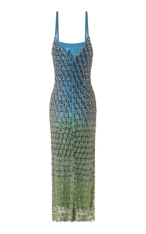 LA FUORI Ocean Prism Embellished Maxi Dress