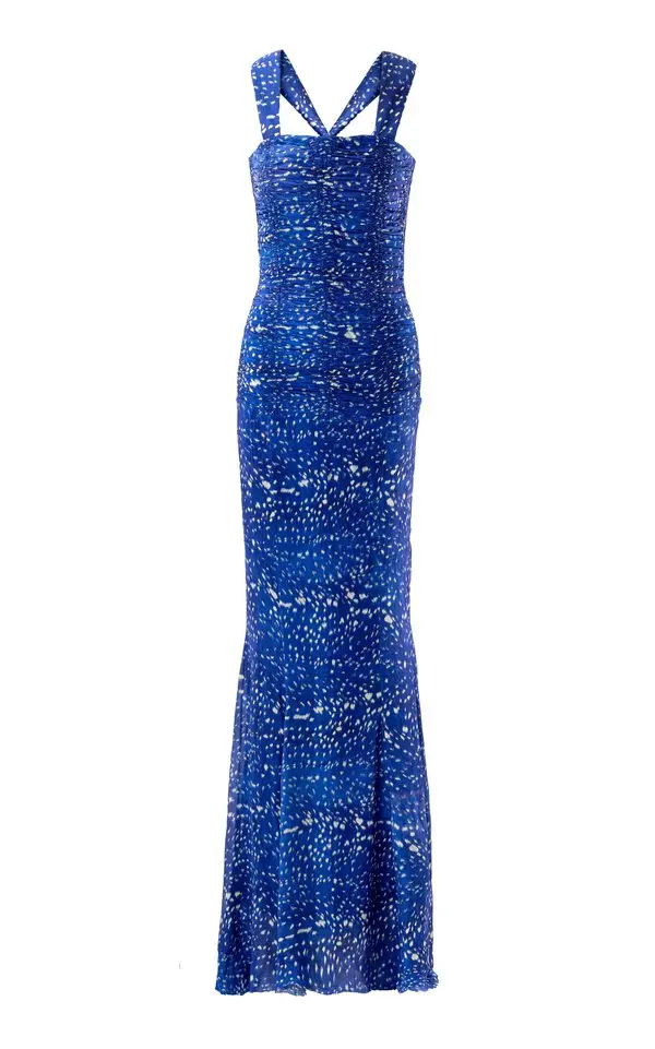 LA FUORI Starlit Sapphire Silk Gown - Blue